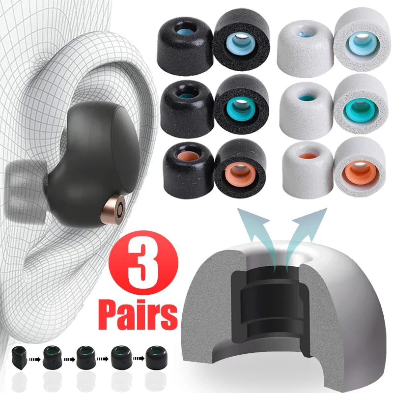 L-M-S-Replacement-in-Ear-Headphones-Earbuds-Soft-Memory-Foam-Ear-Tips ...