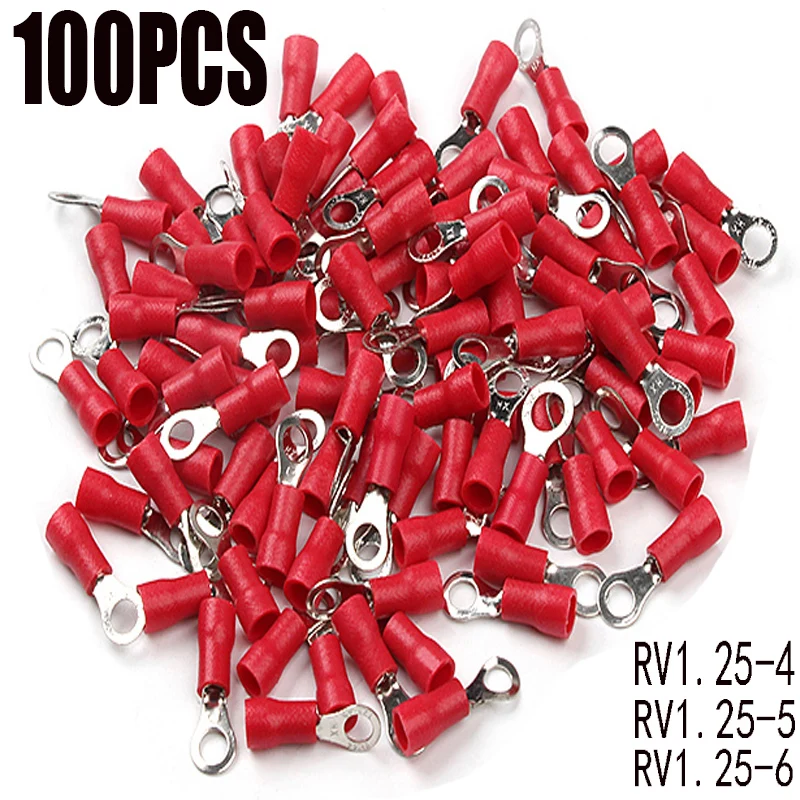 10-20-30-50-100pcs-RV1-25-Ring-Insulated-Crimp-Terminal-Cable-Wire ...