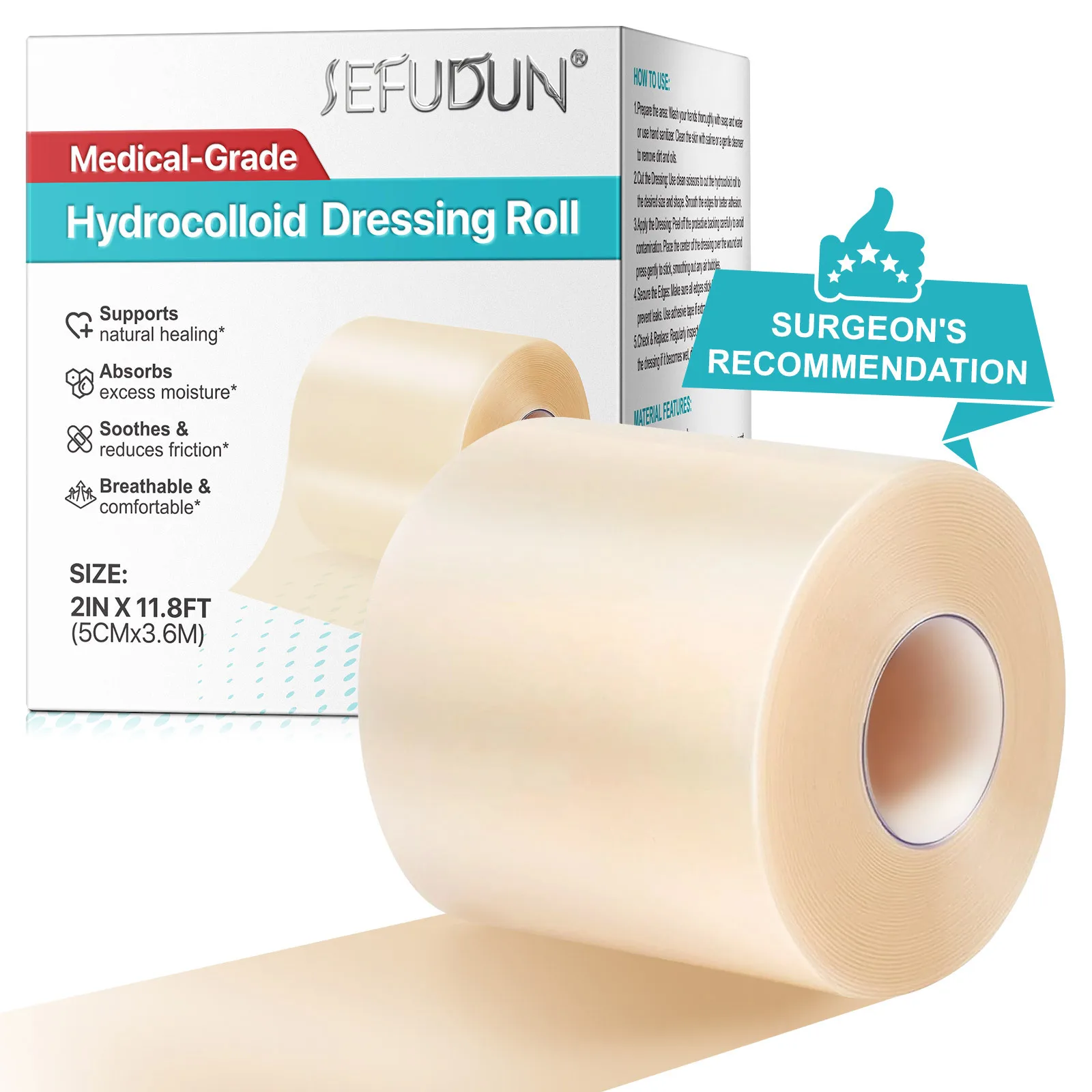 1 Roll Hydrocolloid Band Aid Dressings For Effective Wound Care Extra ...