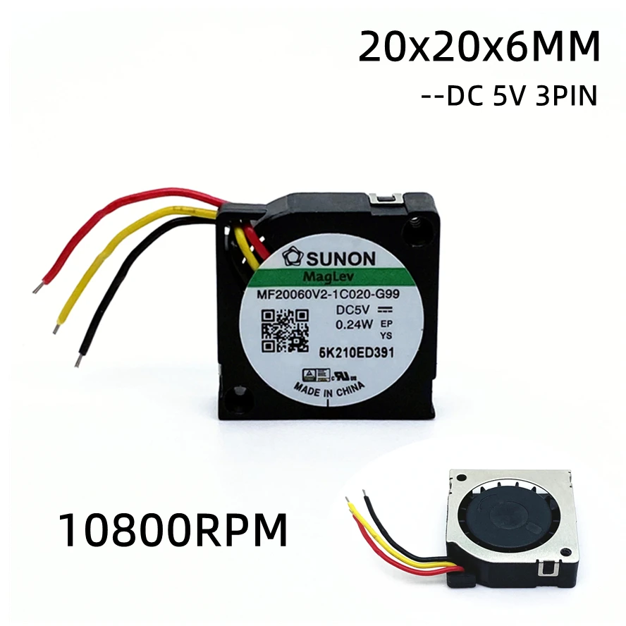 SUNON-2006-5v-2CM-20MM-20x20x6MM-Blower-Fan-10800RPM-ultrathin-Fan-Mini ...