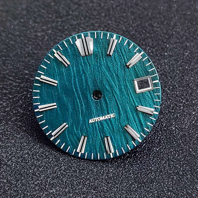 Reloj Dial Mod, grano de madera de abedul verde, grano de agua de mar ...