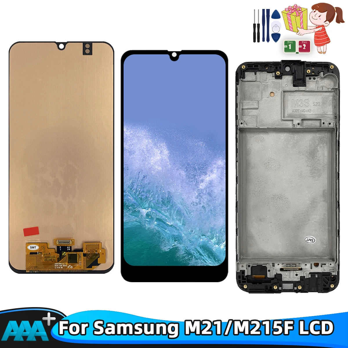 100-Tested-For-Samsung-Galaxy-M21-2020-M215F-DS-Display-With-Frame-6-4 ...