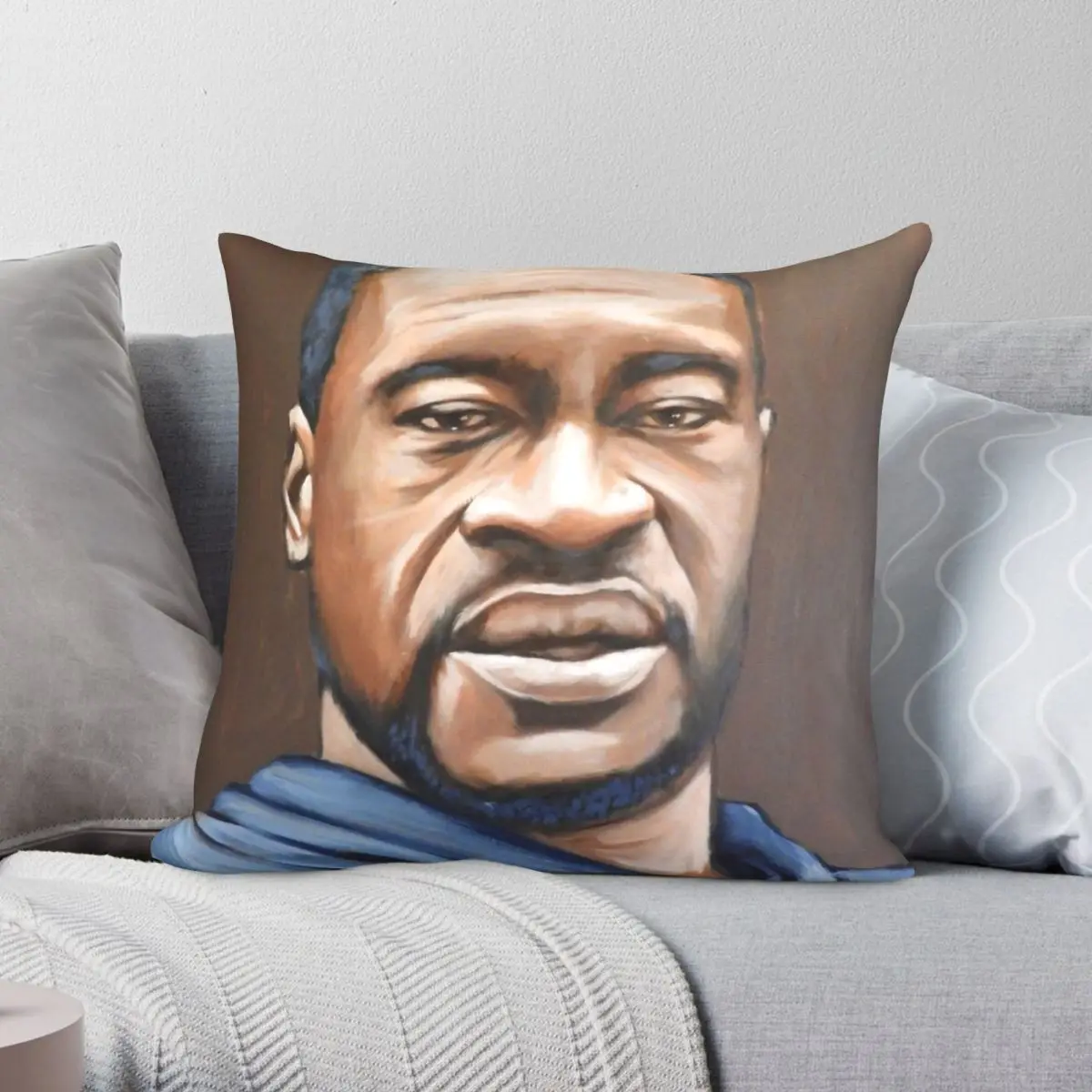 George floyd fronha poliéster linho impresso zip decoração travesseiro ...