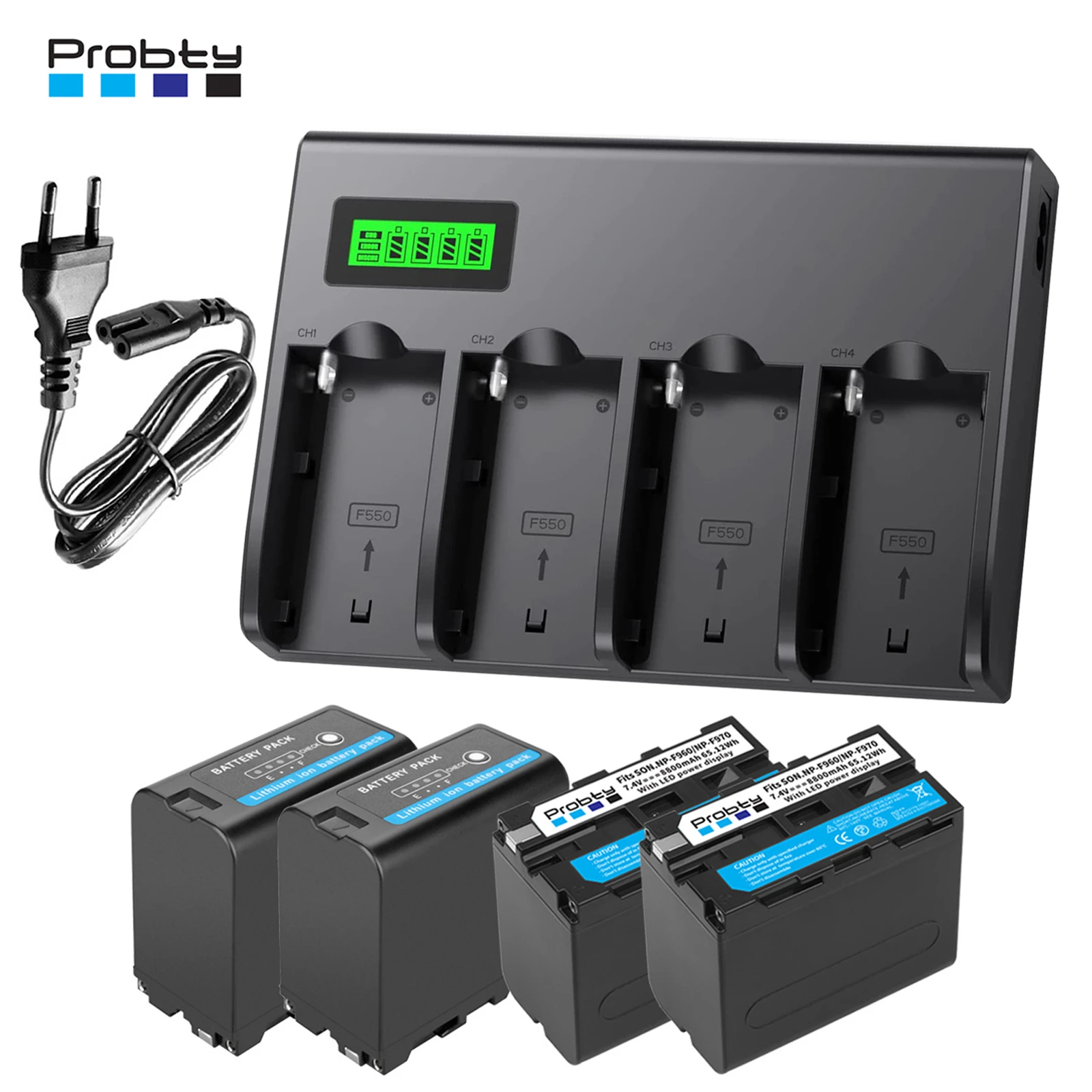 Np-f970 Np-f960 Np F970 8800mah Bateria Com Indicador De Energia Led Para Sony Dcr-vx2100, Dsr ...