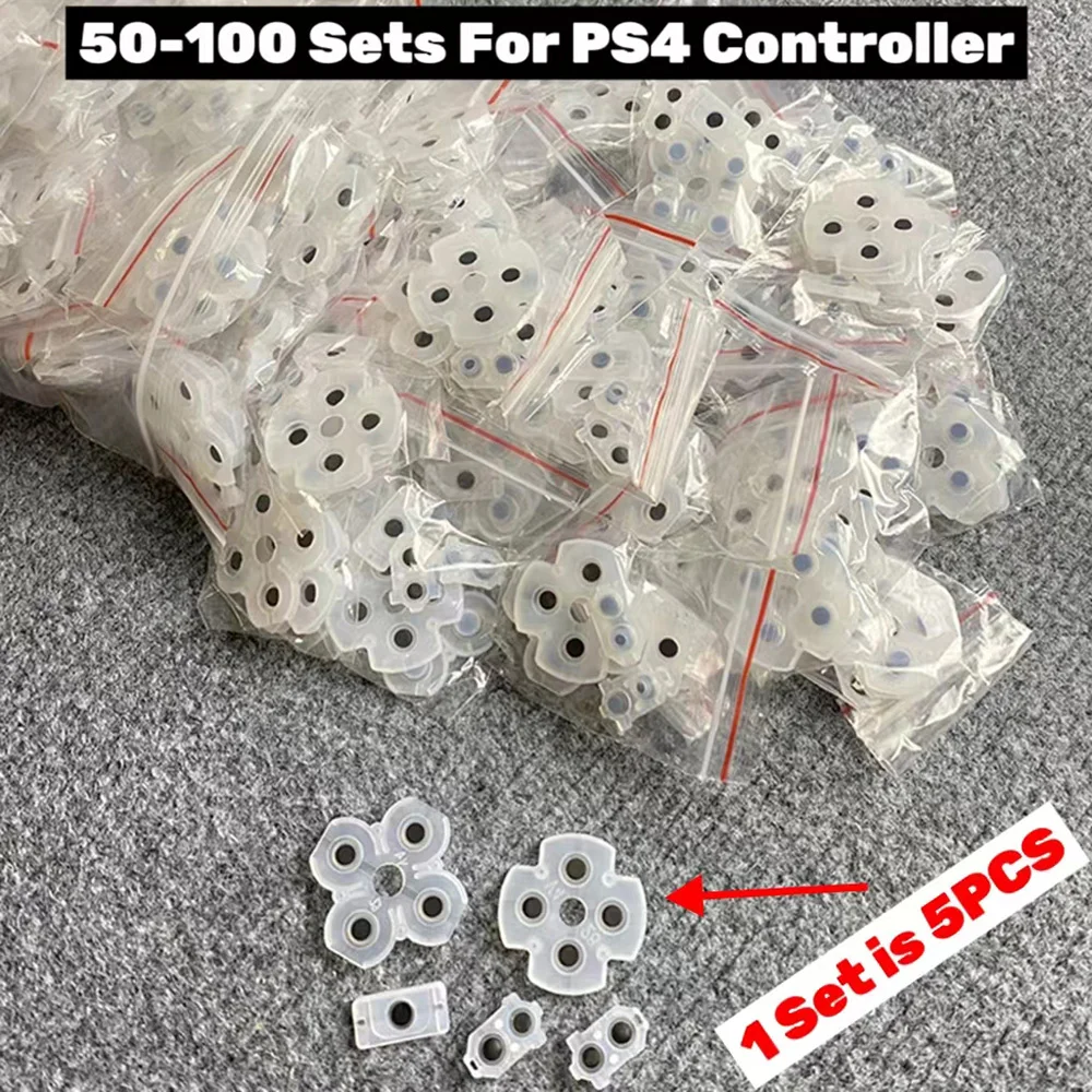 50-100 Sets Silicone Conductive Rubber Pads for PS4 Controller, Buttons ...
