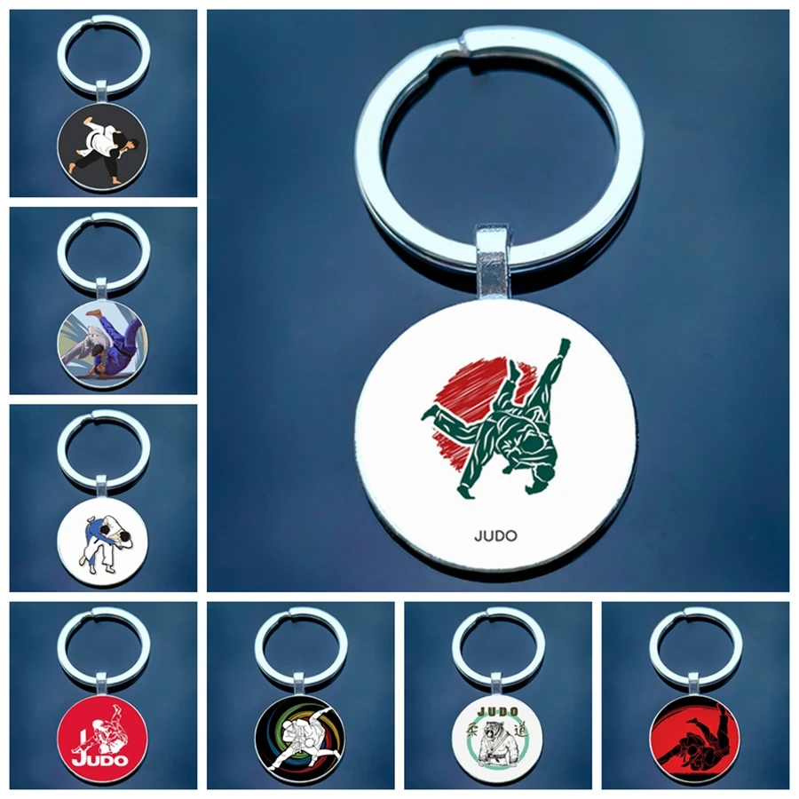 Llavero deportivo de Judo para hombres y mujeres, joyería de cristal ...