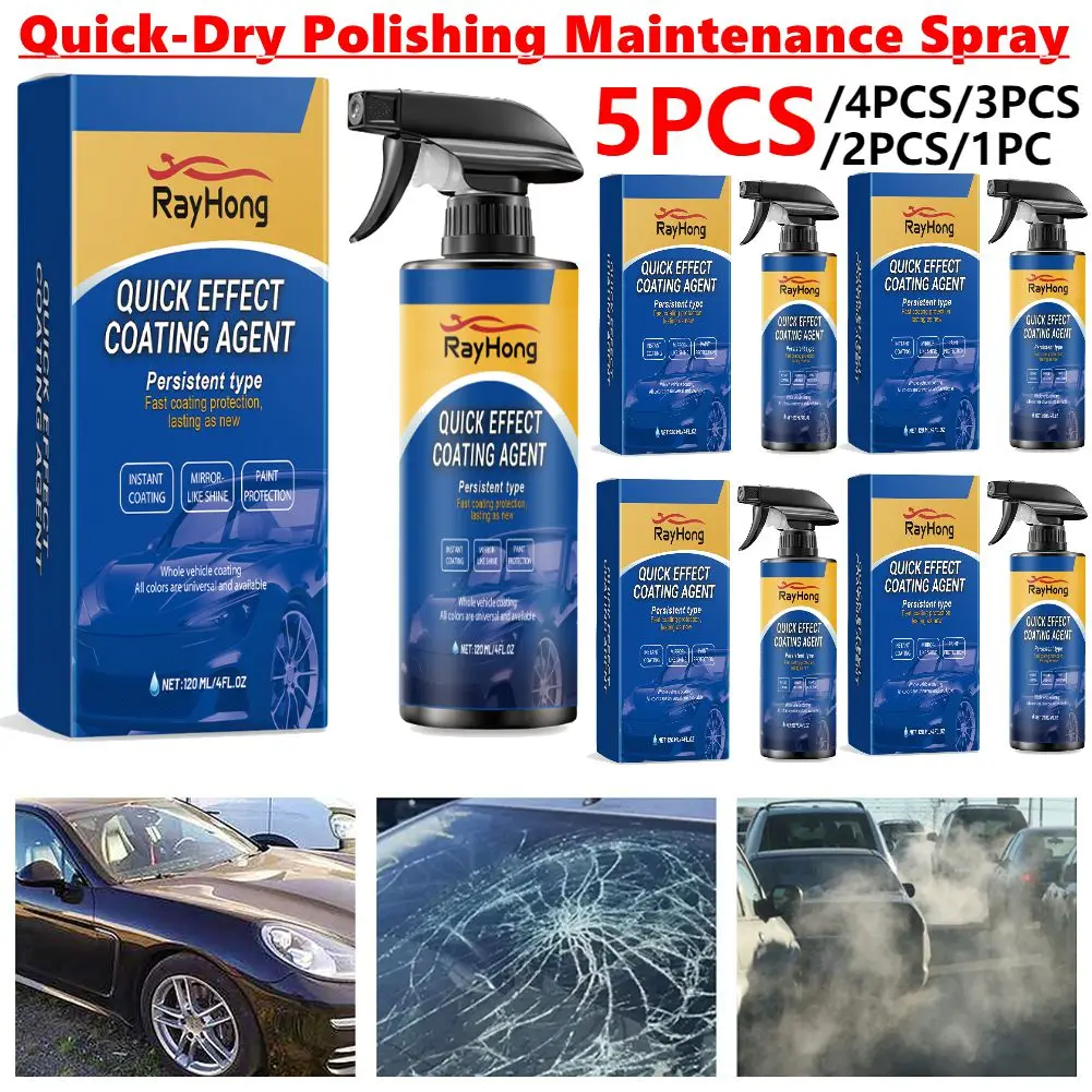 5-1PC 120ml Car Coating Hydrophobic Protection Quick-Dry Car Polishing ...