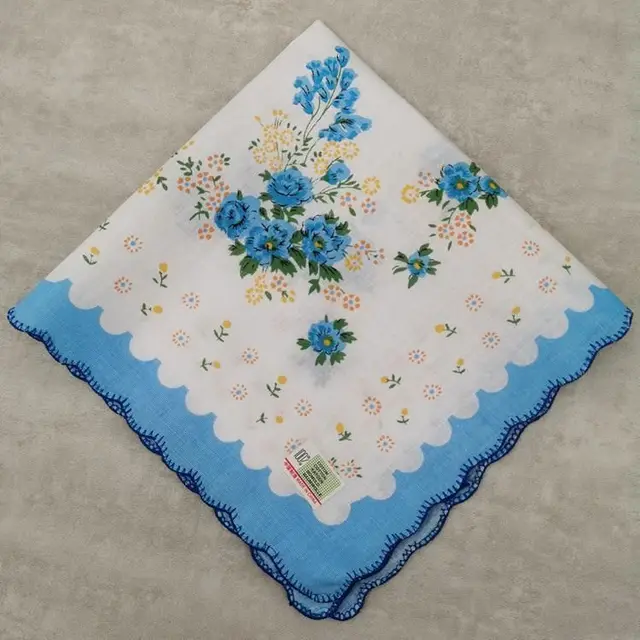 Handkerchiefs Women Soft Floral Printing Cotton Elegant Classic Pockets ...