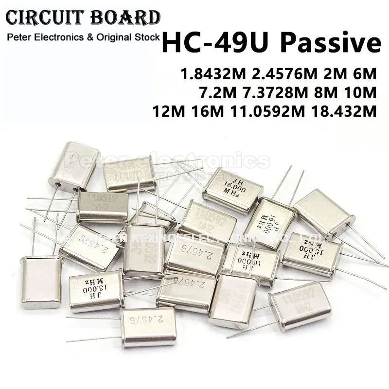 20PCS HC-49U 49U Quartz Resonator Passive Crystal Oscillator DIP-2Pin 1 ...