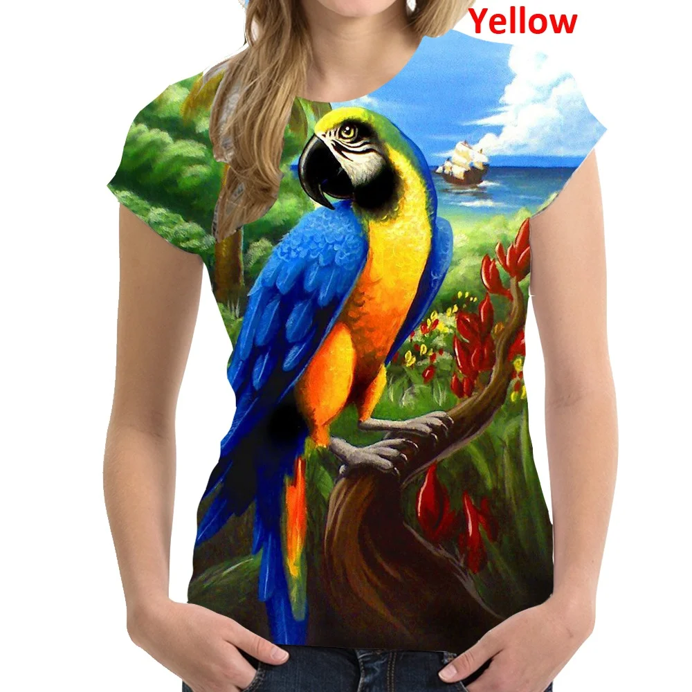 2022-Summer-Fashion-Original-Women-T-shirt-3D-Parrot-Animal-Patterned ...
