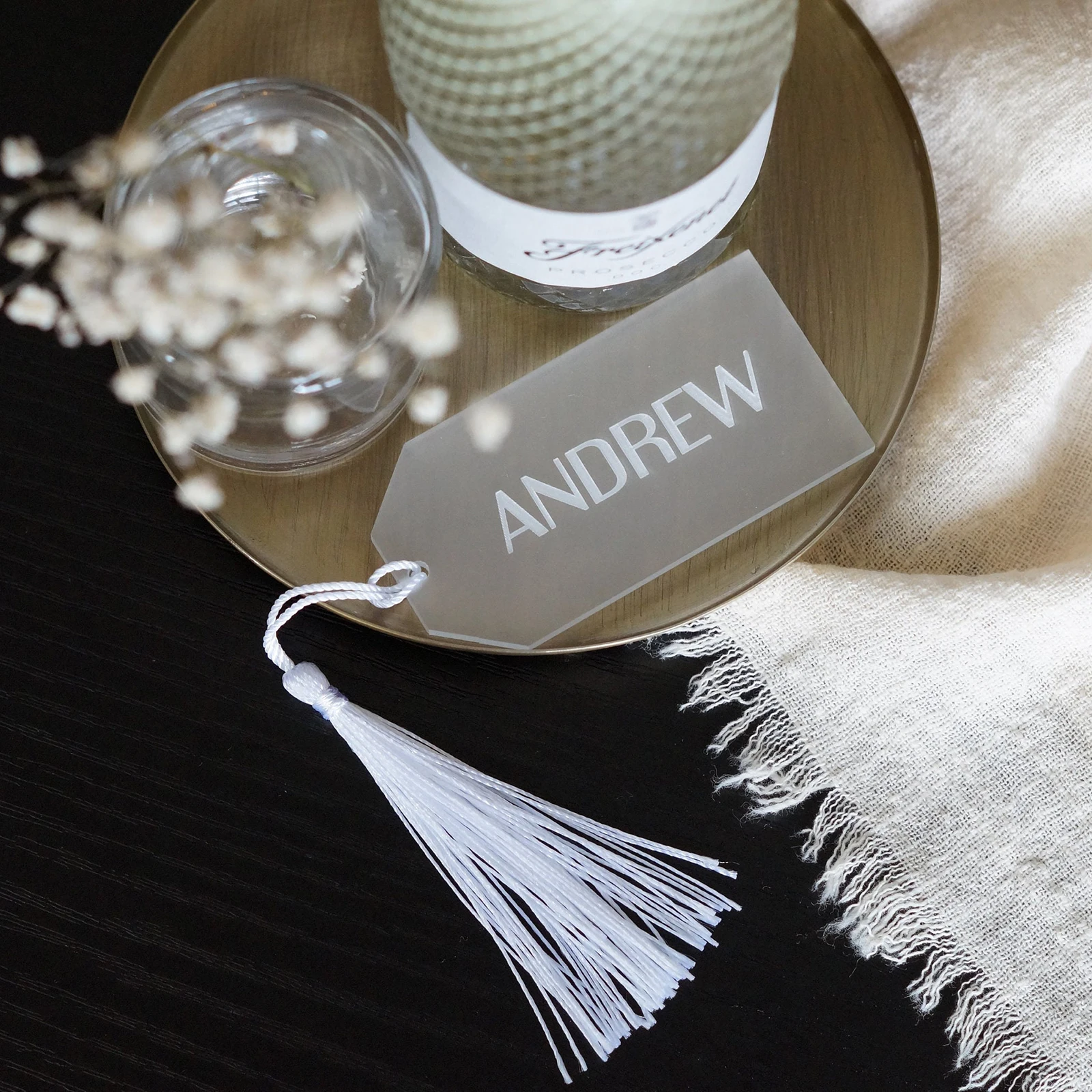 Blanks Acrylic Wedding Place Card Frosted/Clear Gift Tag with Tassel ...
