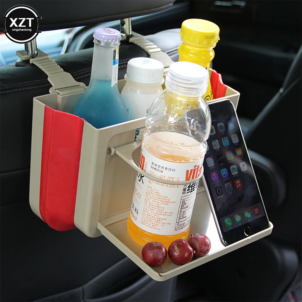 Folding Car Trash Can Bag Car Seat Back Organizer Tablet Waterproof ...