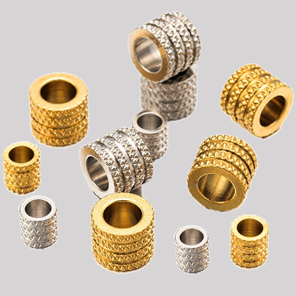 10pcs-3-4-5-6mm-Gold-Stainless-Steel-Large-Hole-Spacer-Beads-Charms-for ...