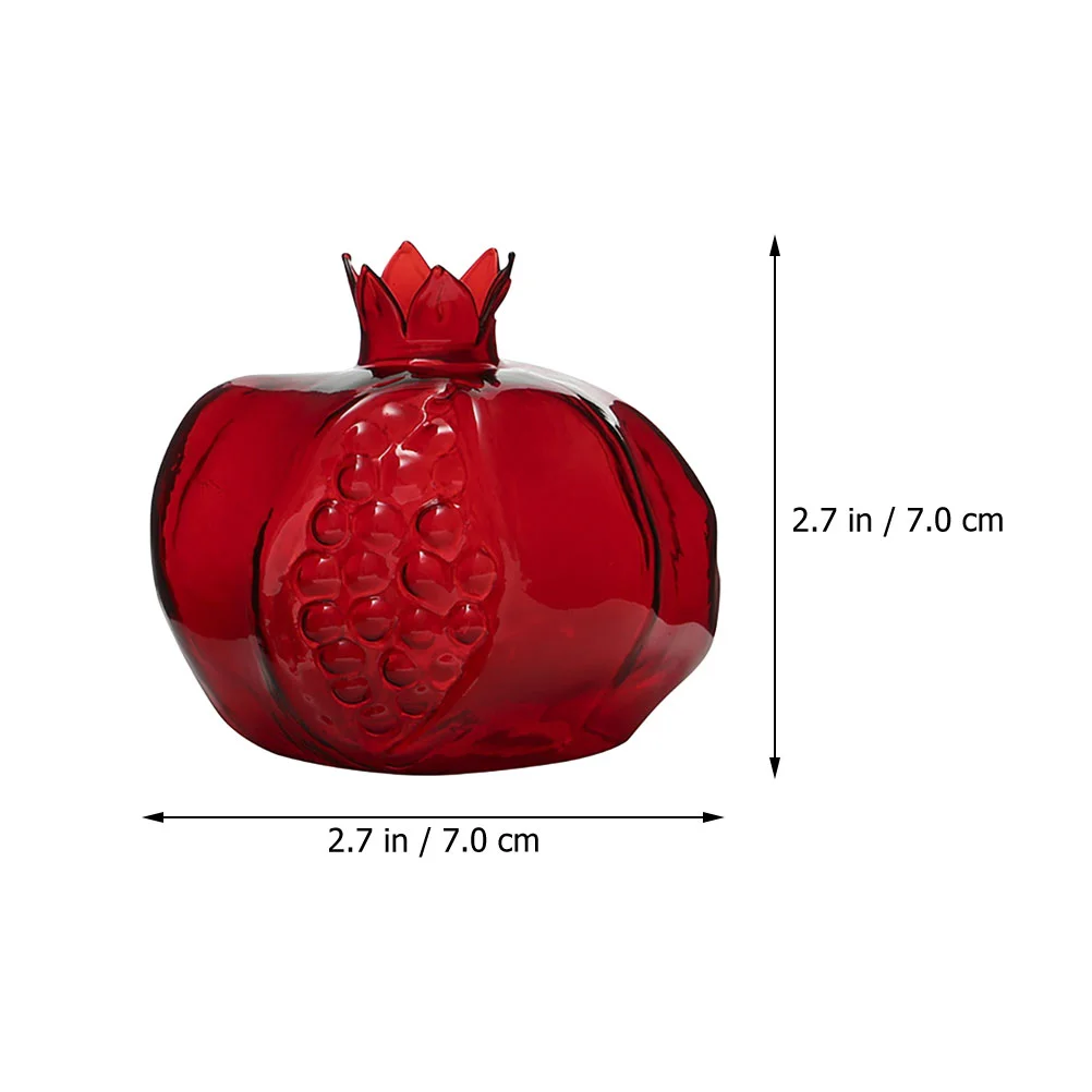 Pomegranate Glass Vase Artifical Flower Arrangement Ceramic Pots Indoor Red
