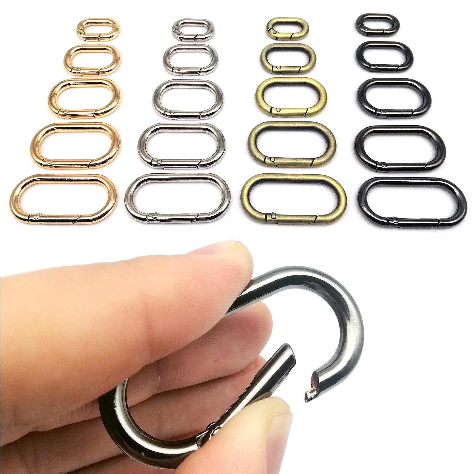 Oval Spring O Ring Openable Leather Bag Handbag Strap Buckle Connect ...