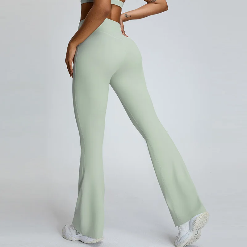 Women-Yoga-Flared-Leggings-Scrunch-Butt-Lifting-Dance-High-Waist-Tights-Sport-Pants-Gym-Running ...