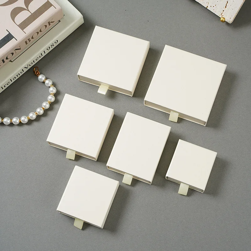 10pack-Bulk-Beige-Jewelry-Box-8x8x2-5cm-DIY-Luxury-Hard-Rigid-Cardboard ...