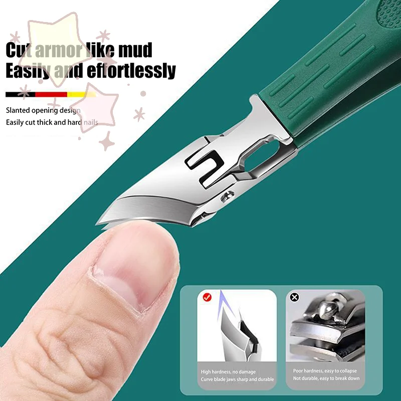 Curved Anti Splash Nail Clippers Large Opening Diagonal Pliers Special ...