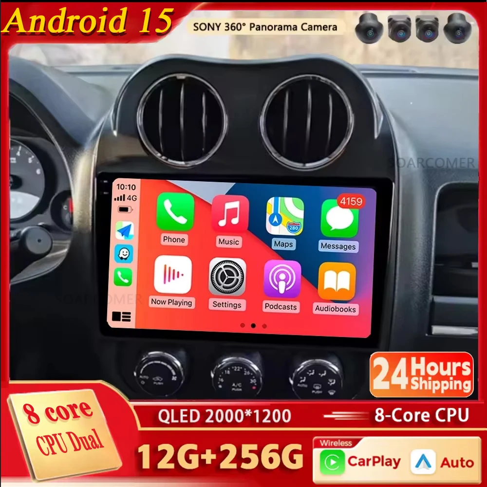 Android 15 For Jeep Compass Patriot 2010- 2016 2K QLED Android Car ...