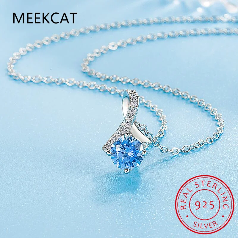 3-1ct-Natural-Blue-Topaz-925-Sterling-Silver-Fish-Tail-Pendant-Necklace-for-Woman-Gemstone ...