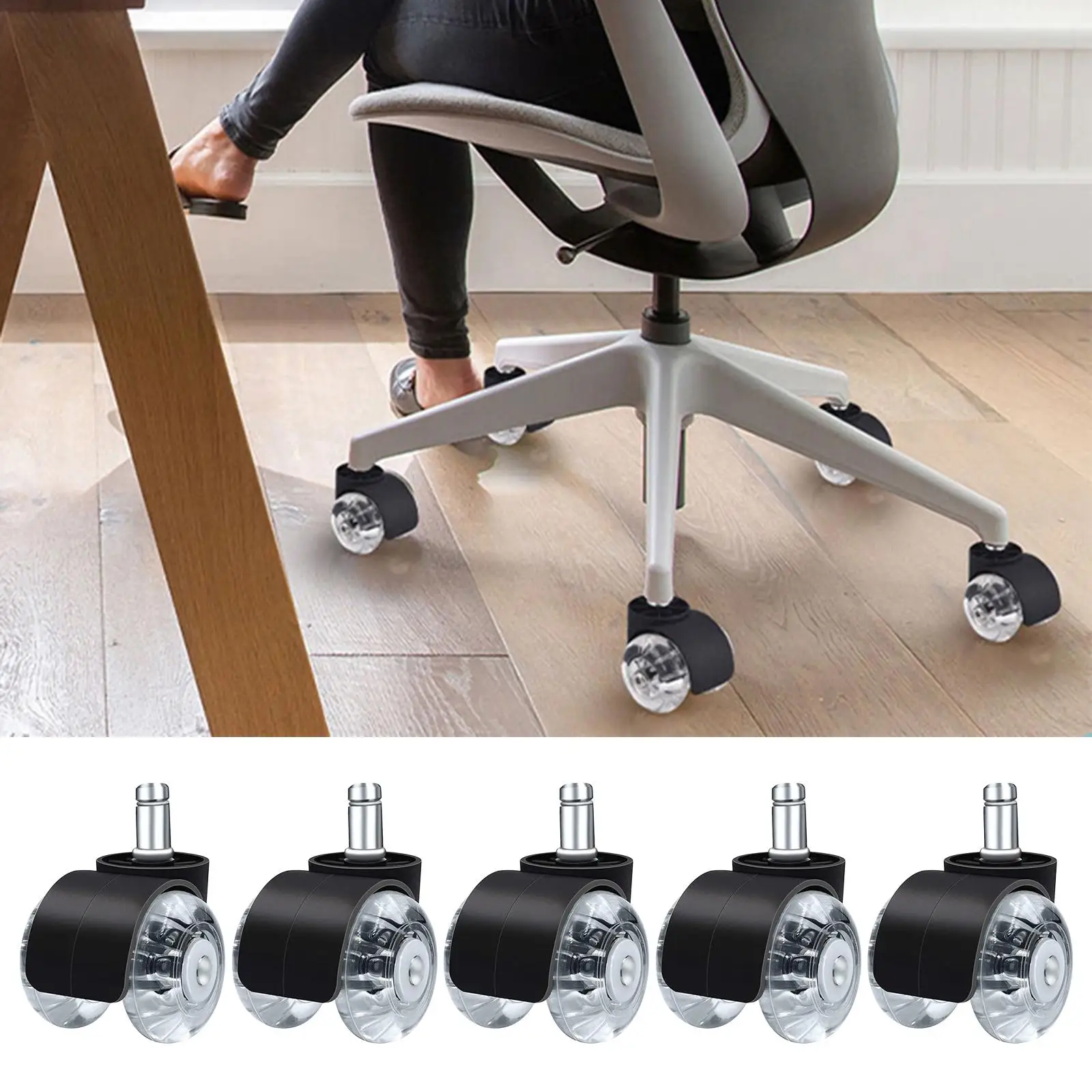 5-Pack-Replacement-Computer-Office-Chair-Soft-Caster-PU-Wheels ...