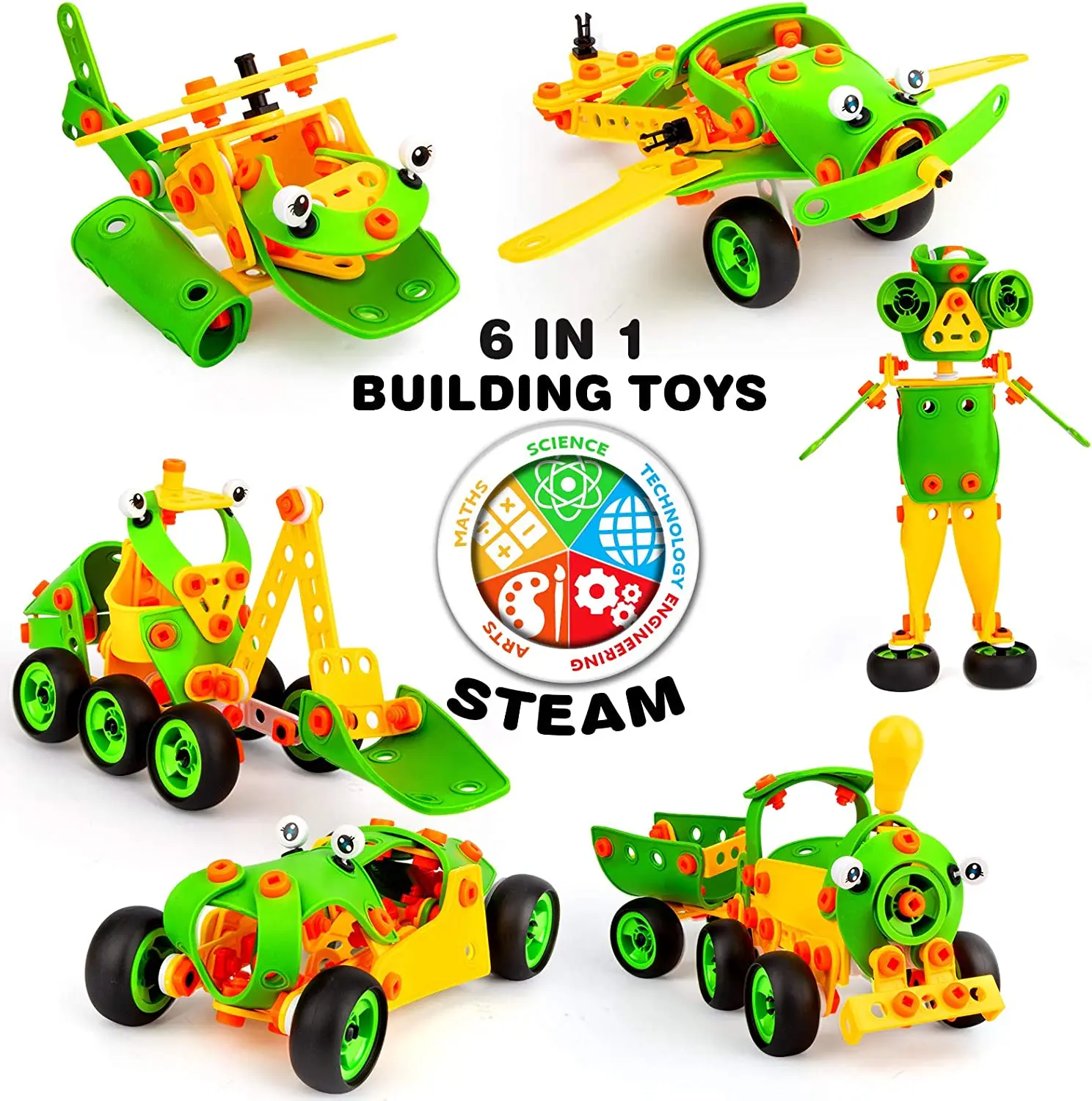 6in1 STEM Robot Toys For Kids DIY Building Science Learning Educational Experiment Engineering ...