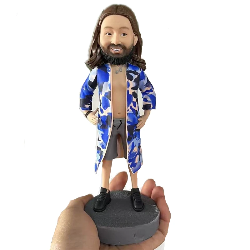 Custom Hippie Comedian Young Man Long Hair Beachwear Figurines Handmade ...