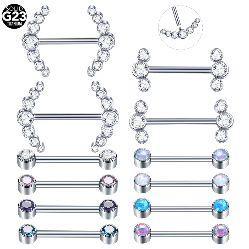 1PC-Titanium-14G-Opal-Nipple-Barbell-Rings-CZ-Bezel-Set-Internally ...
