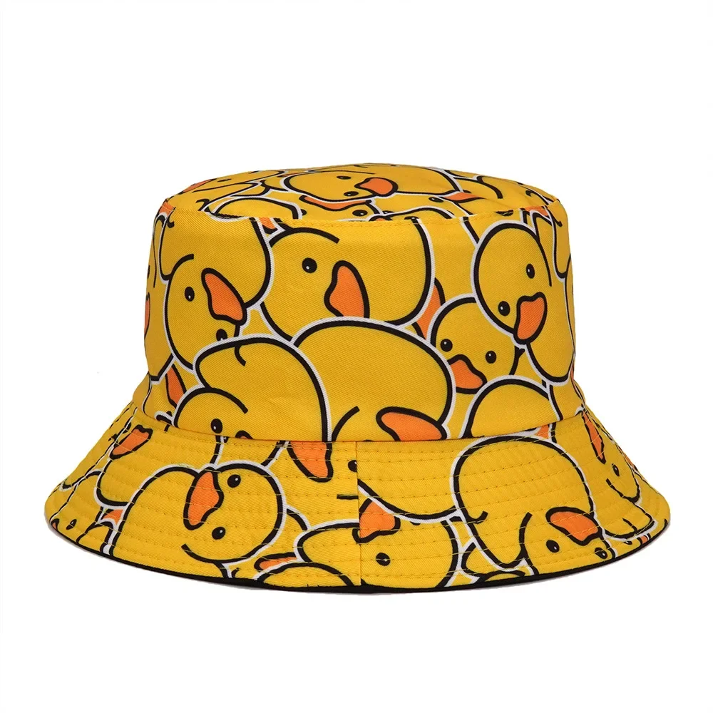 Summer-Sun-Hat-Reversible-Yellow-Duck-Bucket-Hat-for-Men-Women-Cotton ...