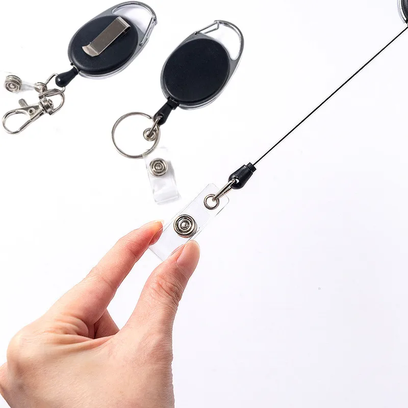 4pcs Retractable Key Chain Quick Release Spring Clip Id Lanyard Name ...