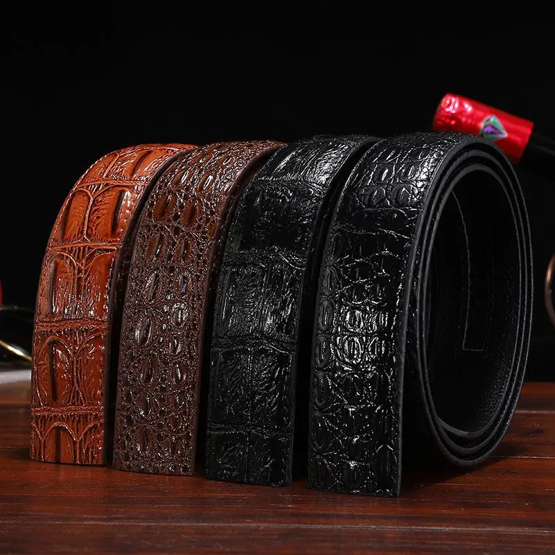 New-Headless-Cowhide-Belt-With-Crocodile-Pattern-Korean-Edition-Trendy-Men-s-Business-Travel ...