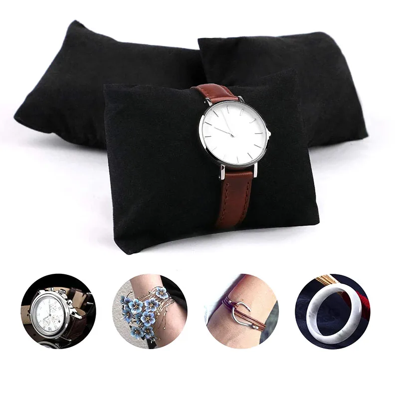 12 Pack Small Black Watch Pillow Velvet Bracelet Pillow Jewelry ...