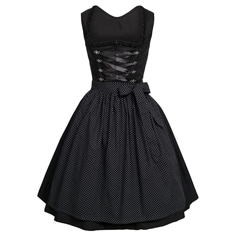 Cosplay Uniform Lovely Girl Lolita Sexy Puff Sleeves Midi Dress