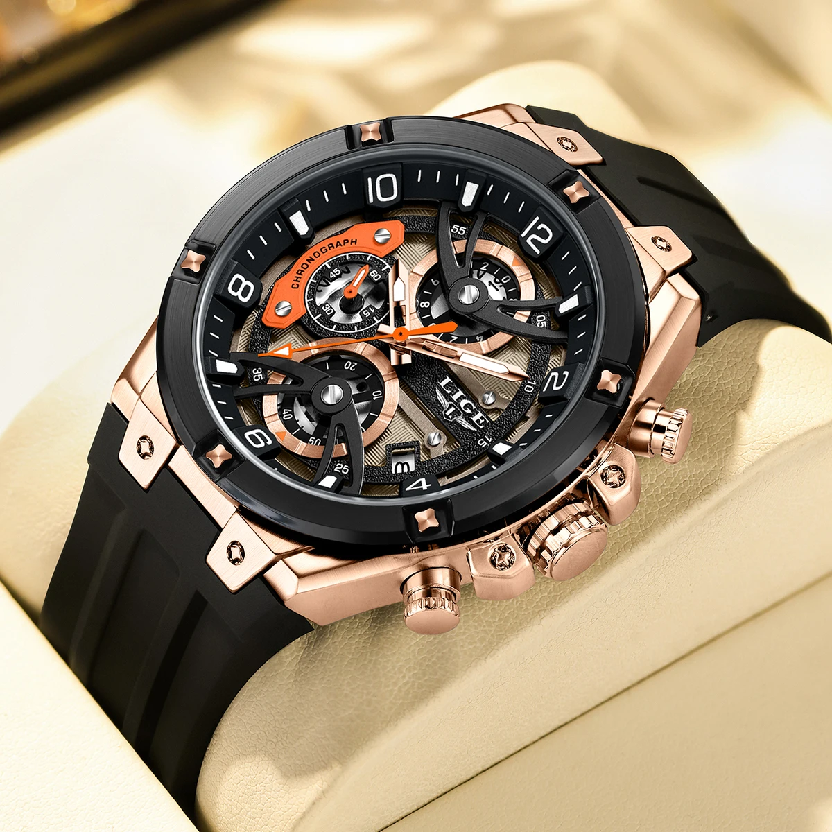 LIGE New Luxury Casual Men Watch Waterproof Luminous Chronograph Date ...