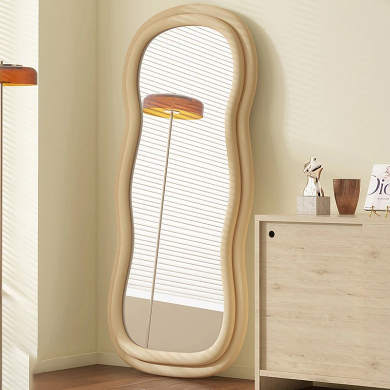 Wavy Cute Full Body Wall Mirrors Irregular Aesthetic Vanity Long Nordic ...