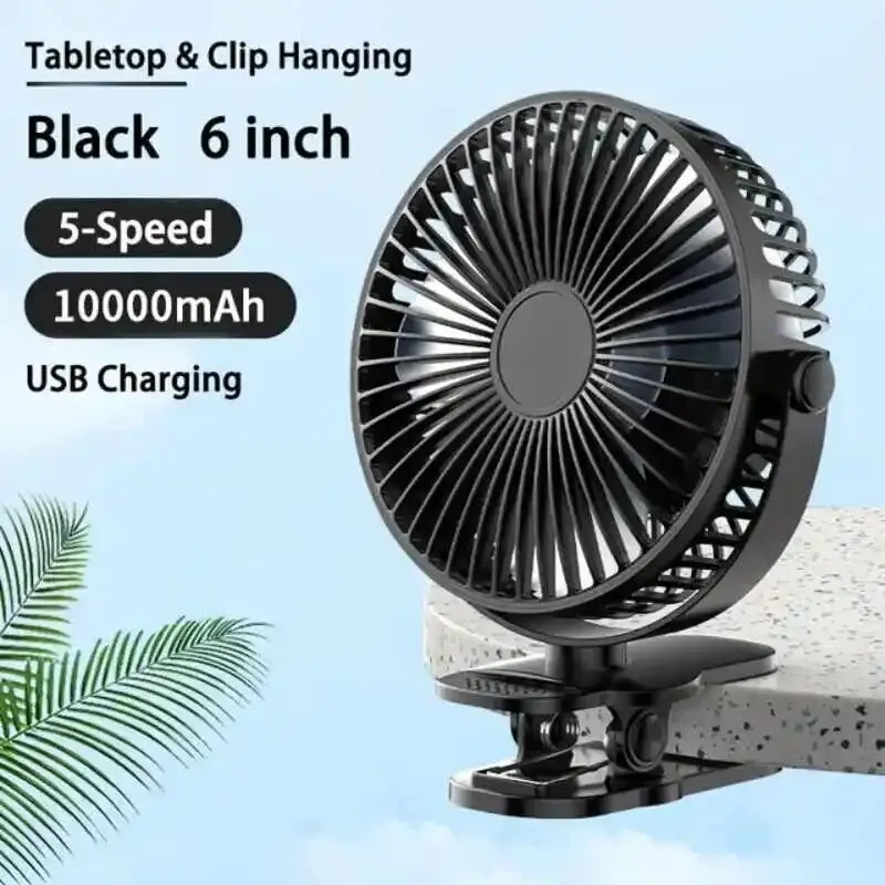 Portable-USB-Table-Fan-Clip-on-Type-5000-10000mAh-Rechargeable-Mini ...