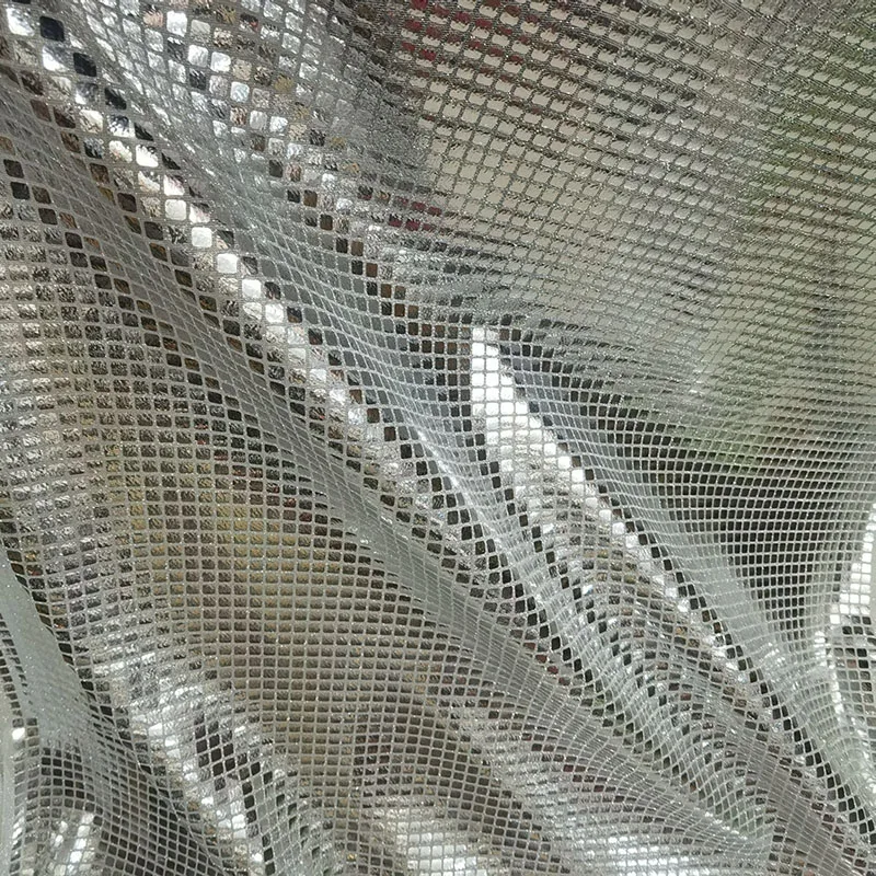 Tela-de-dise-o-con-textura-de-espejo-a-cuadros-plateados-tela ...