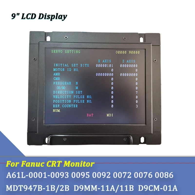 Industrial 9" LCD Fanuc Monitor A61L 0001 0093 A61L 0001 0095 Replace For FANUC CRT Display A61L ...
