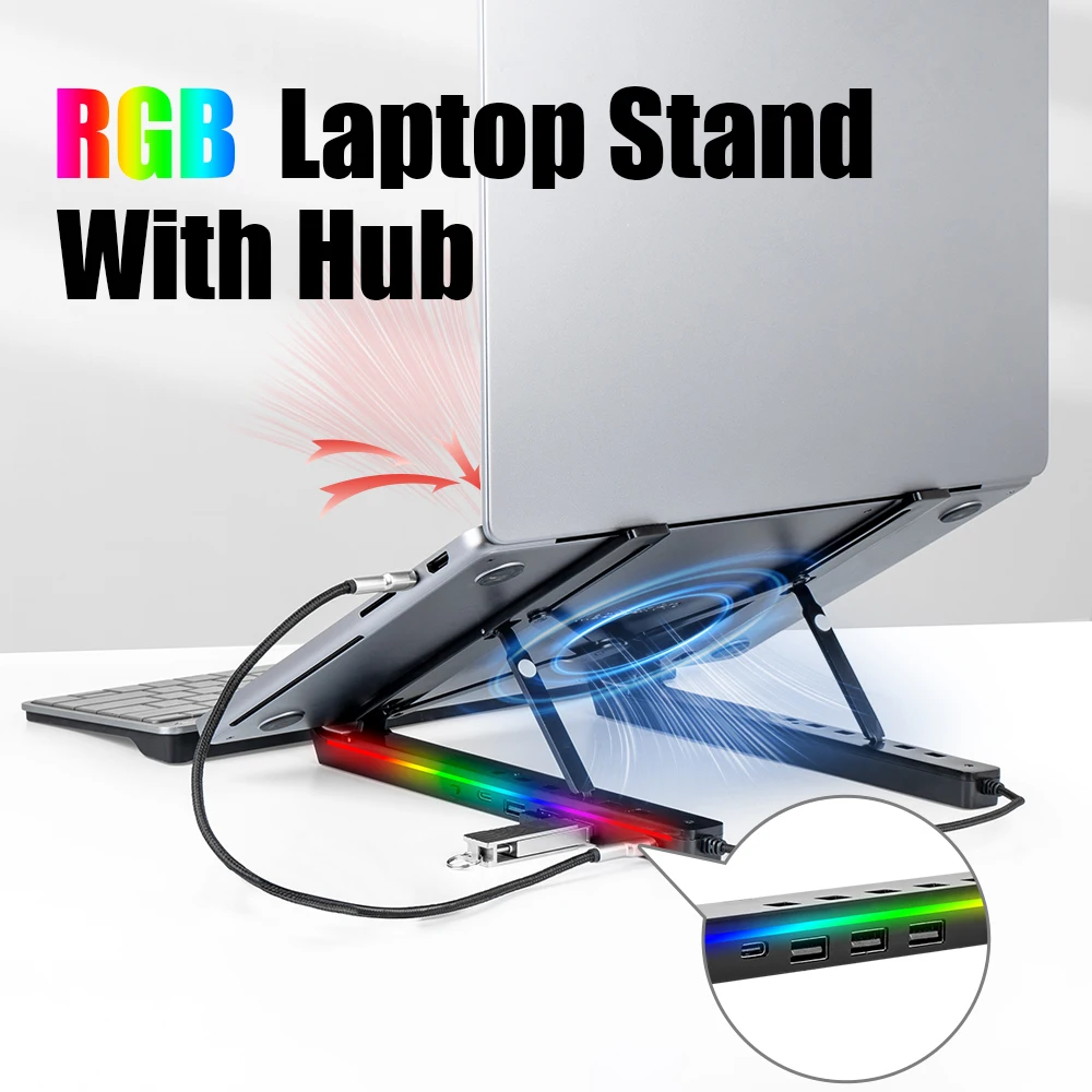 USB-C-Laptop-Docking-Station-Type-c-Hub-RGB-Adjustable-Portable-Laptop ...