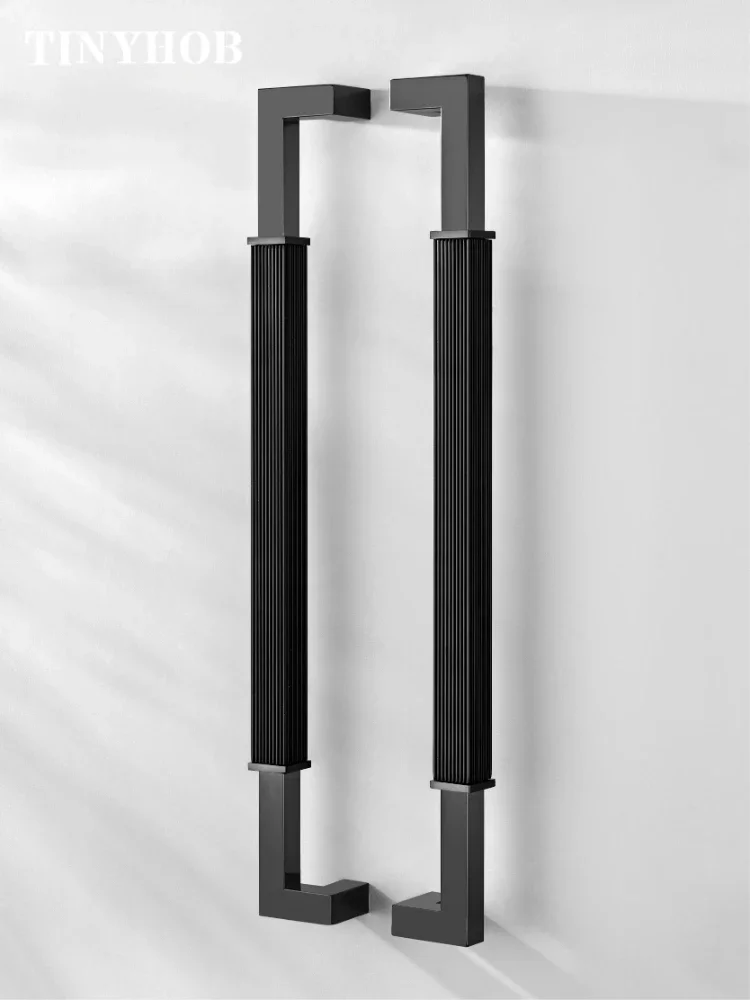 Black Vertical Line Design / Entrance Door Handle Big Long Bar Pull ...
