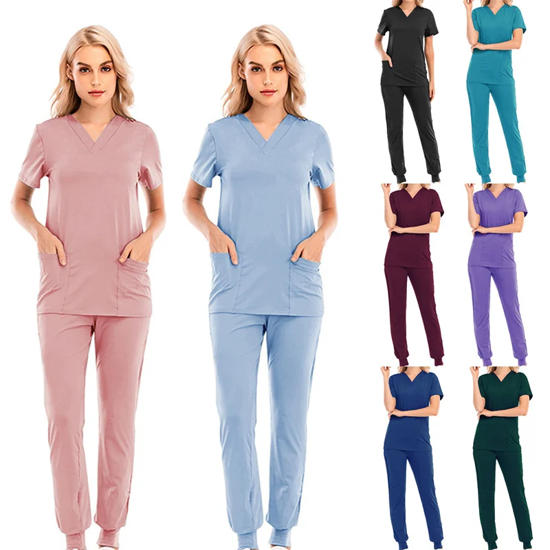 Multicolor Unisex Short Sleeved Pharmacy Nurse Uniform Hospital Doctor ...