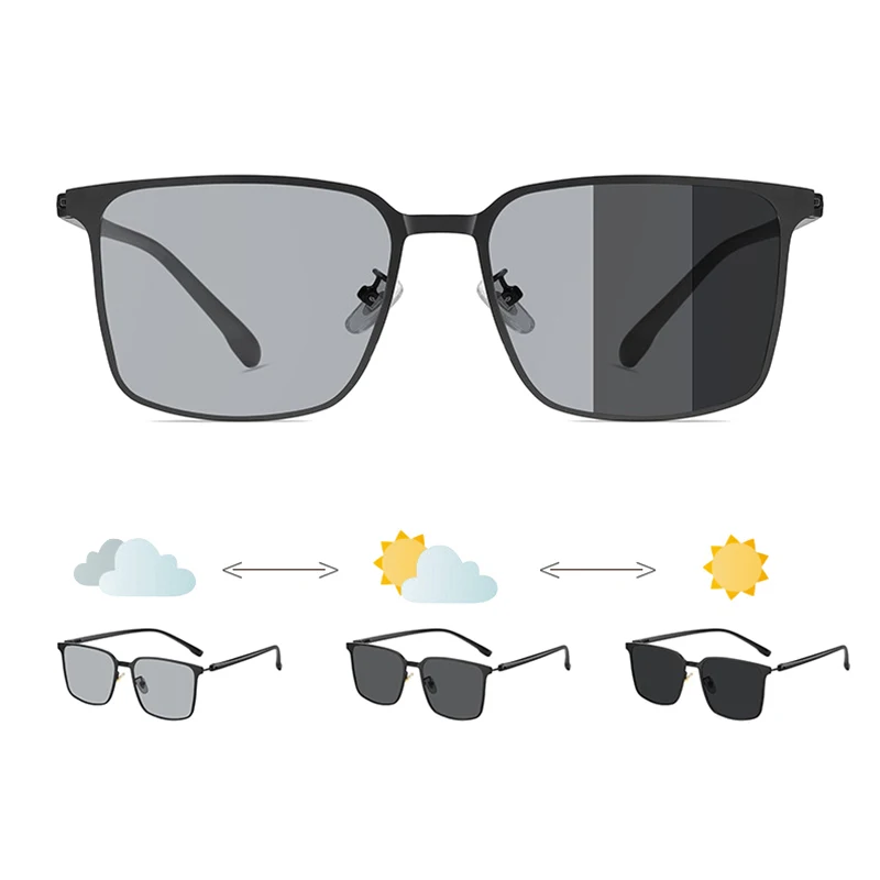 Luxury-Stainless-Photochromic-Men-Sunglasses-High-Quality-Metal-Square ...
