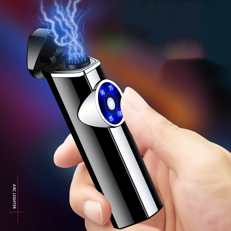Metal-outdoor-windproof-plasma-pulse-flameless-triple-arc-lighter-LED ...