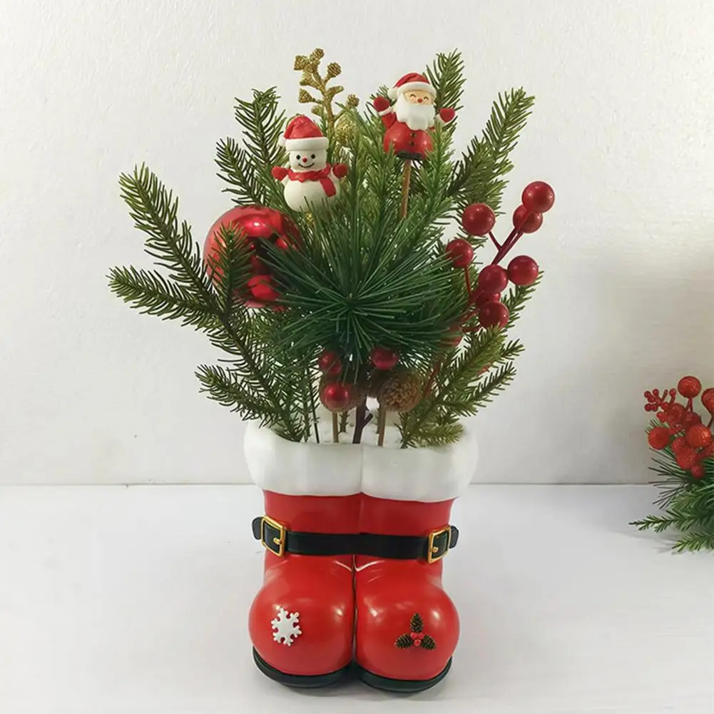 Santa Boot Planter Festive Resin Planter Santa Boots Planter with ...