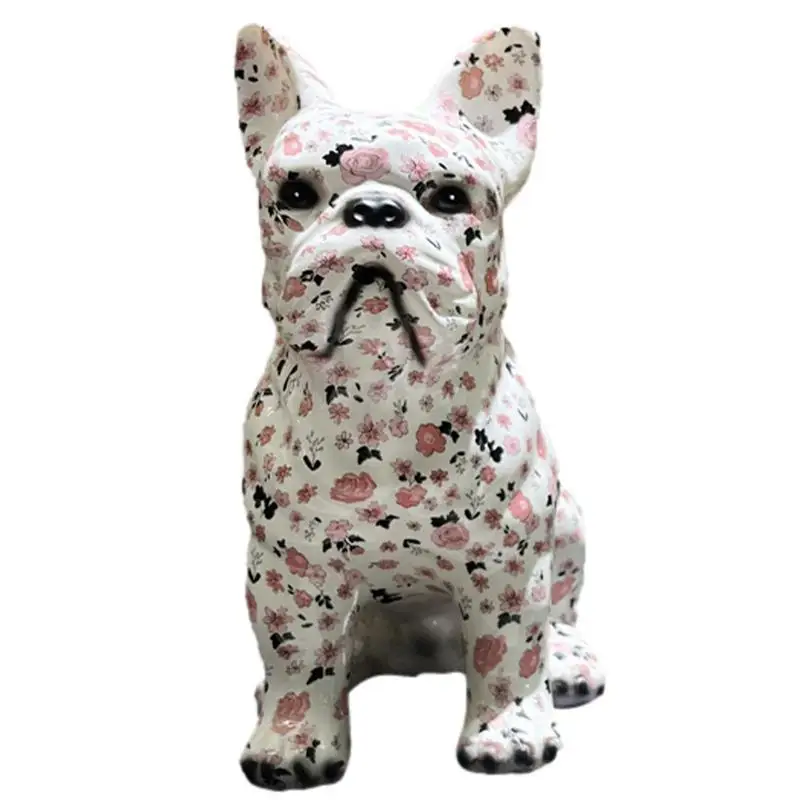 Entryway-Dog-Ornament-Multicolor-Dog-Statue-Bulldog-Statues-And ...