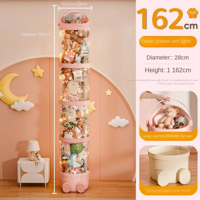 Doll-Storage-Box-Toys-Organization-Plush-Toy-Storage-Tube-Transparent ...