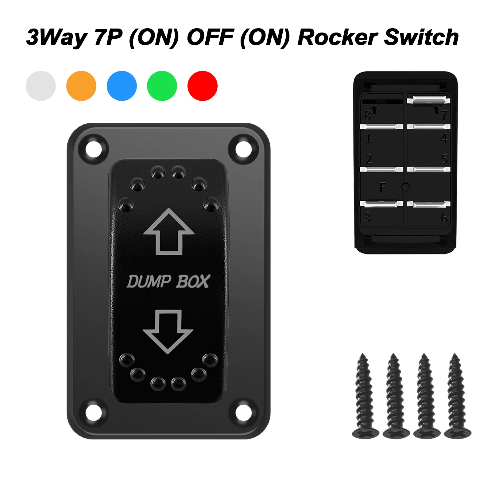 Momentary-Rocker-Switch-DUMP-BOX-12V-24V-Led-7Pin-ON-OFF-ON-DPDT-Zinc ...