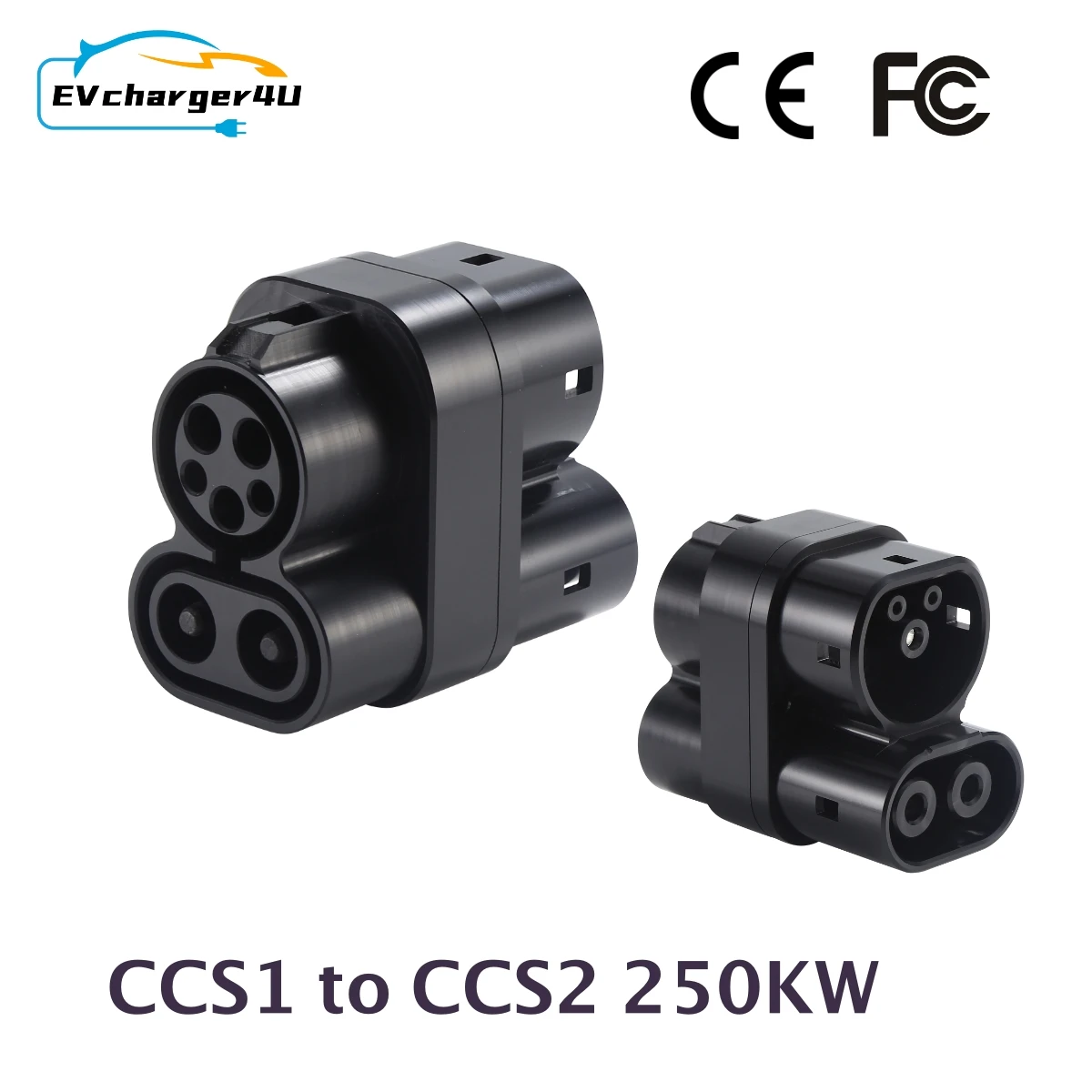 EVcharger4U DC 250KW 최대 CCS1 충전기 CCS2 자동차 CCS1 ~ CCS2 플러그 충전 커넥터 어댑터, EV 충전기 커넥터 어댑터