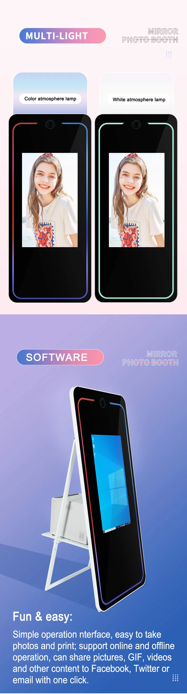 Touch Screen Photobooth Mirror magic Portable Photo Booth Machine ...