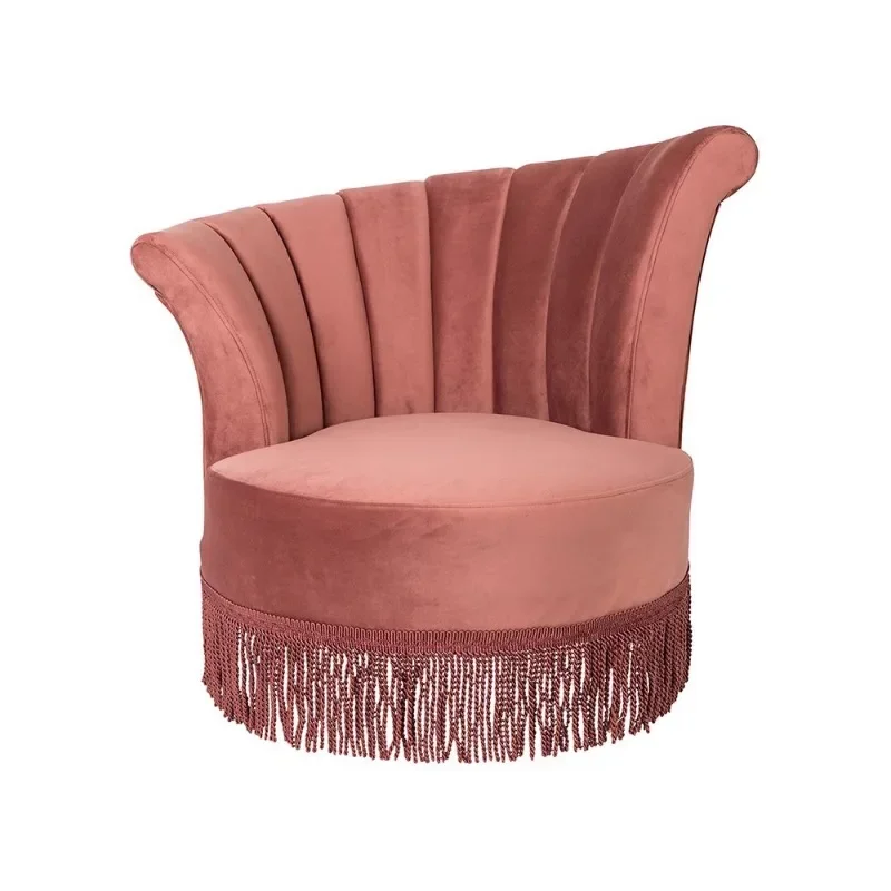 Nordic-velvet-chair-round-fringed-armchair-new-retro-single-product ...